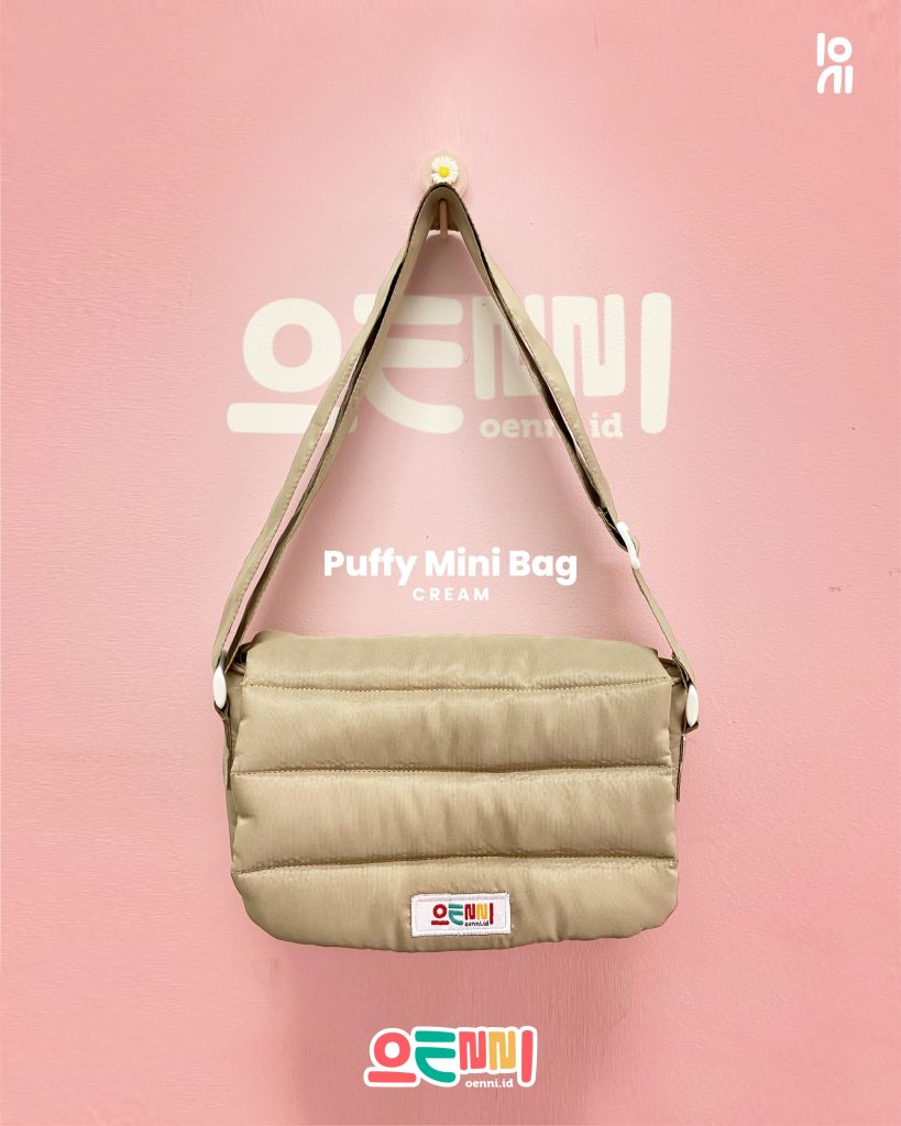 Tas Mini Selempang Puffy Puff / Tas Bahu Mini Oenni.id Warna Cream ...